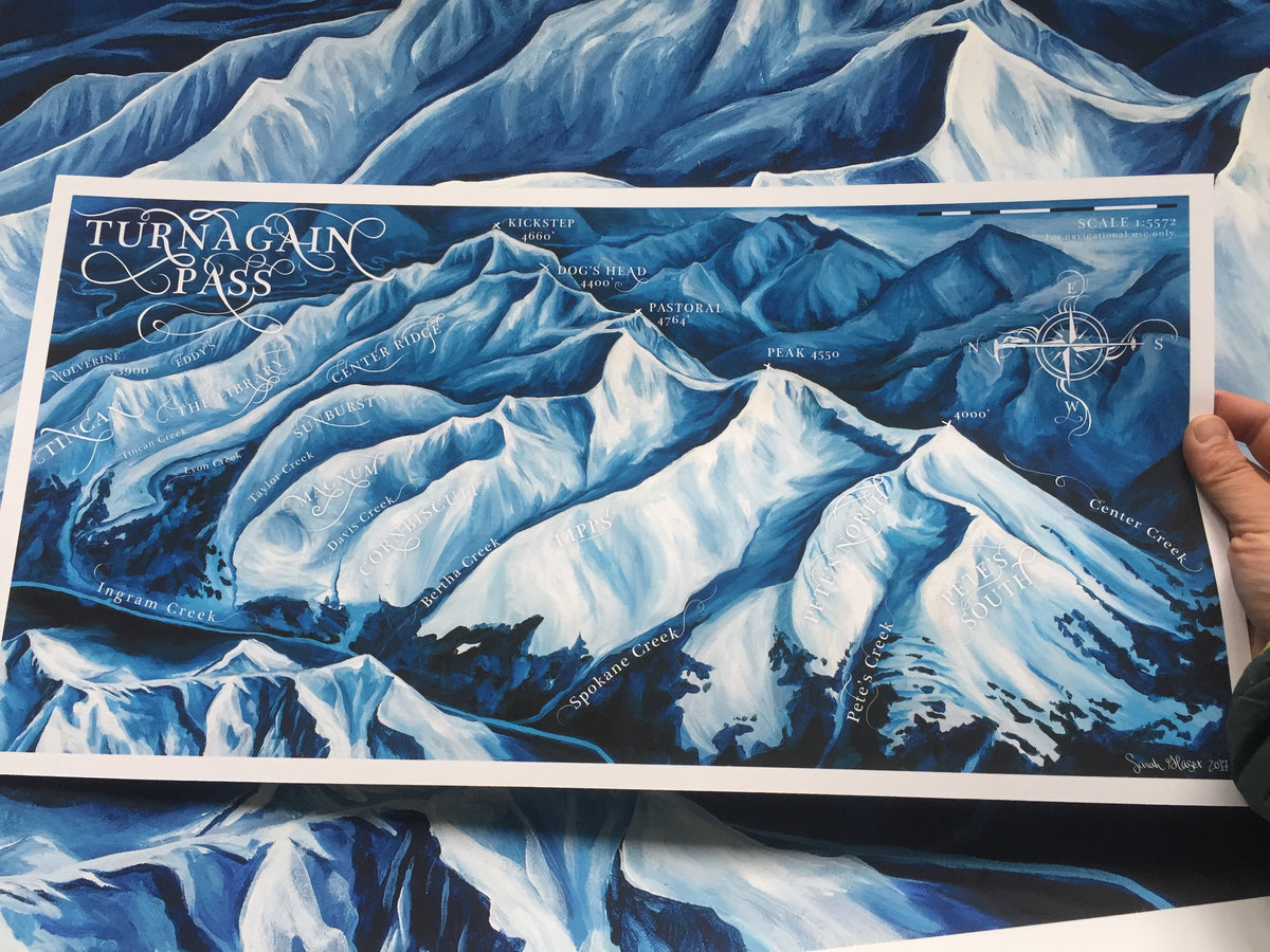 Turnagain Pass Map – Sarah K. Glaser Illustration